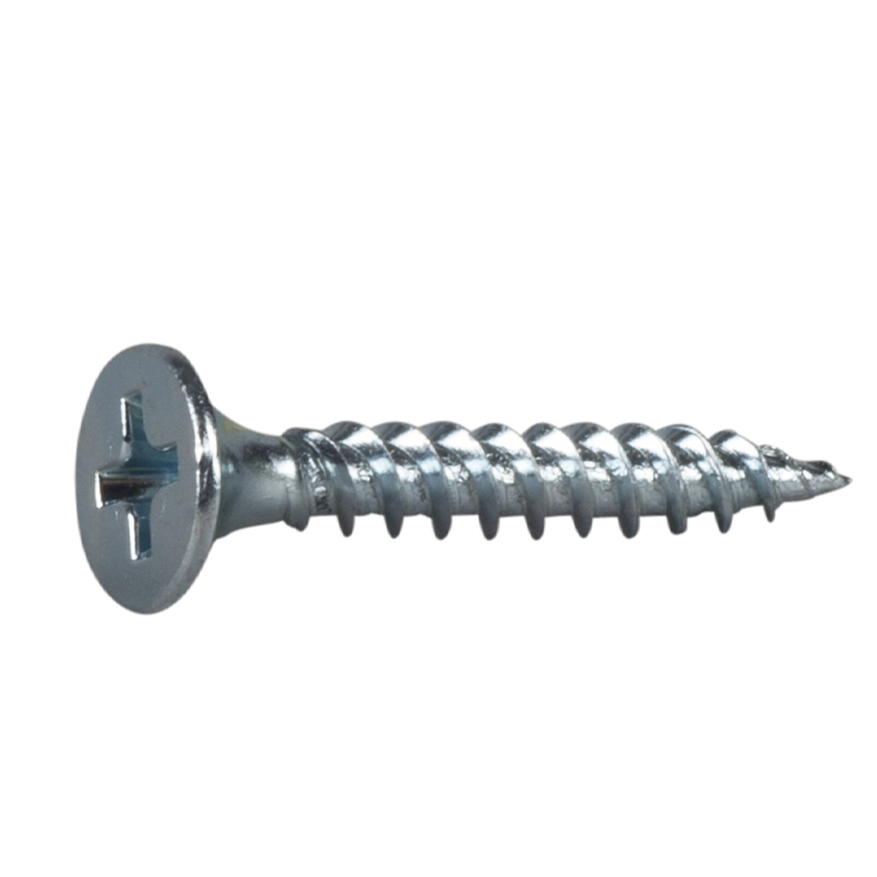 Tornillo Volcanita/Drywall con Punta Fina Zincado Blanco